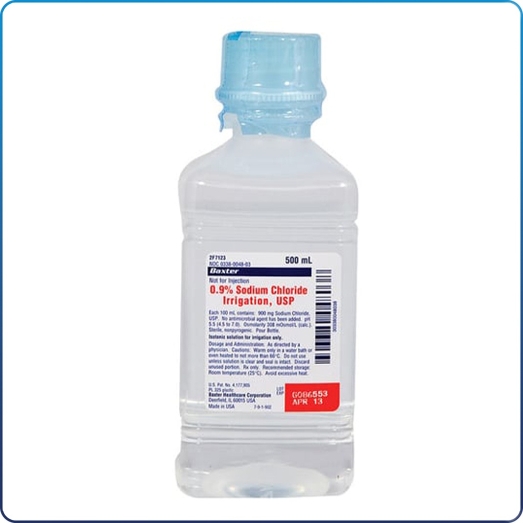 0.9% Sodium Chloride 500mL Irrigation Square Bottle | SmartMed Solutions