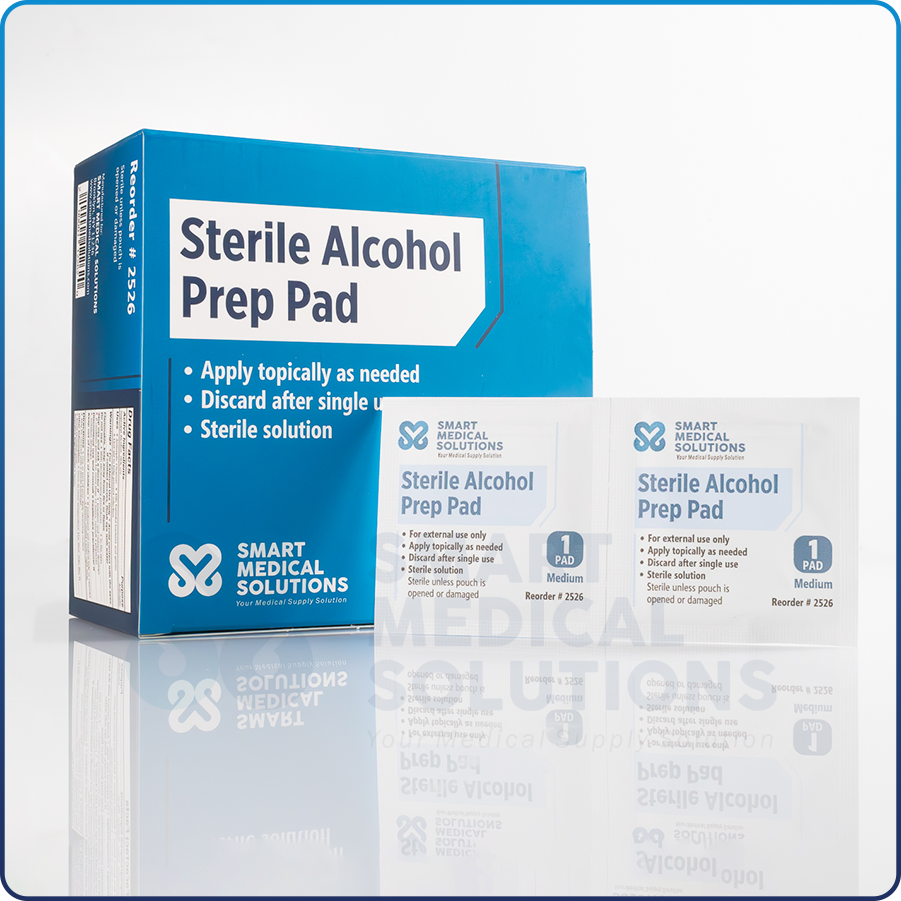 Alcohol Prep Pad Sterile Medium 200/Bx | SmartMed Solutions